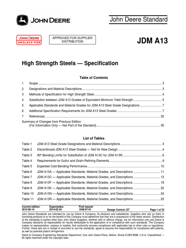 JDM A13 - Rev. 05-2015 | PDF | Rolling (Metalworking) | Sheet Metal