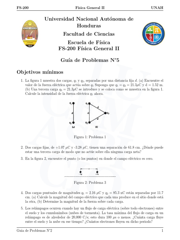 Guia de Problemas N 5 | PDF | Electrón | Fuerza