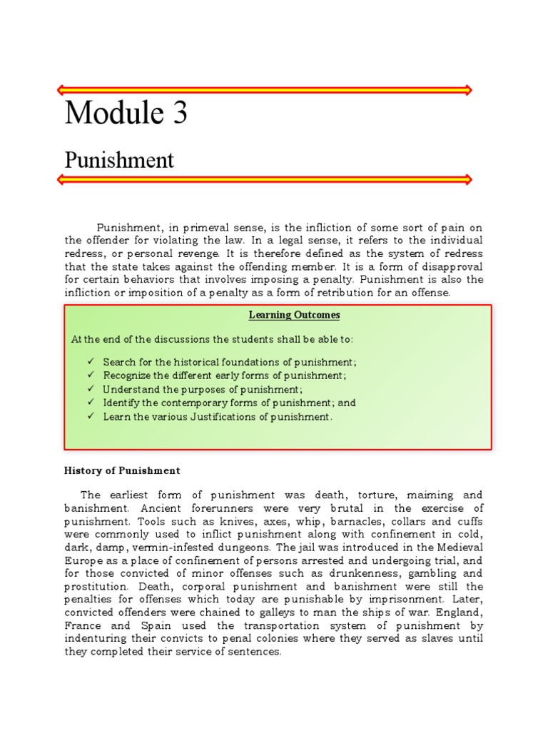 Module 3 Insti | PDF | Punishments | Crimes