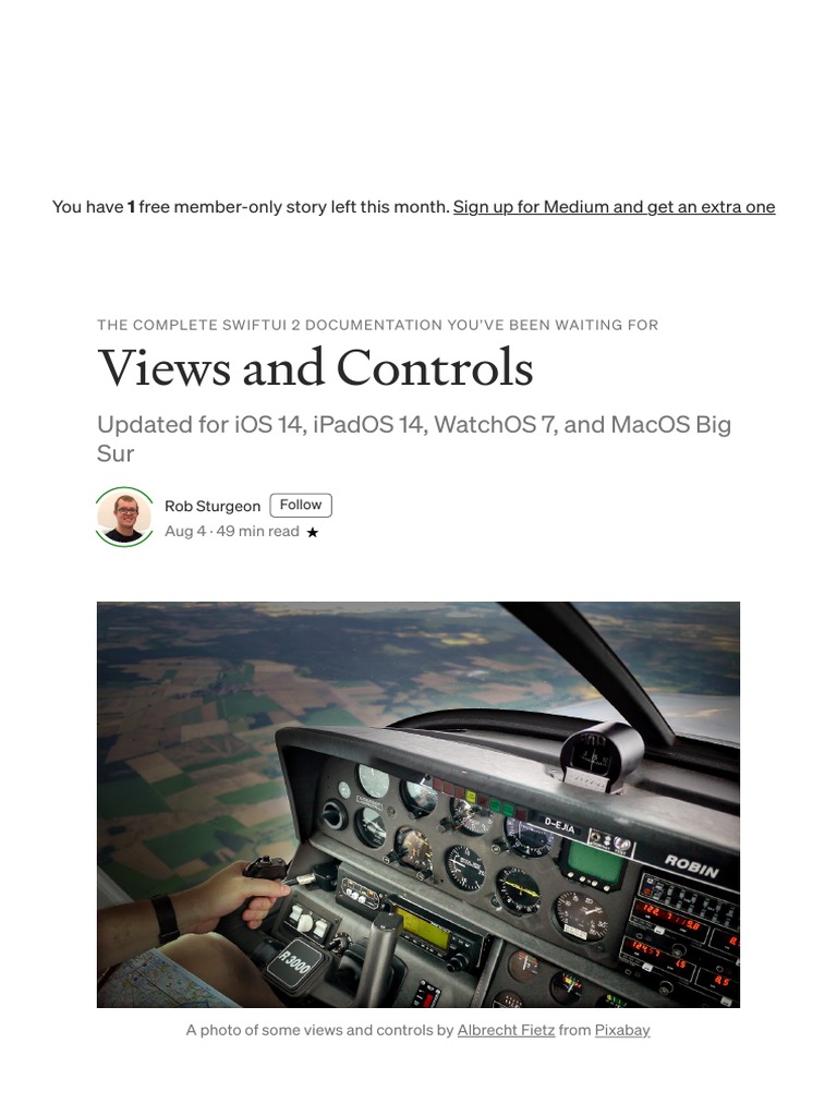 Swiftui Documentation Views And Controls Updated For Ios 14 Pdf Typefaces Swift