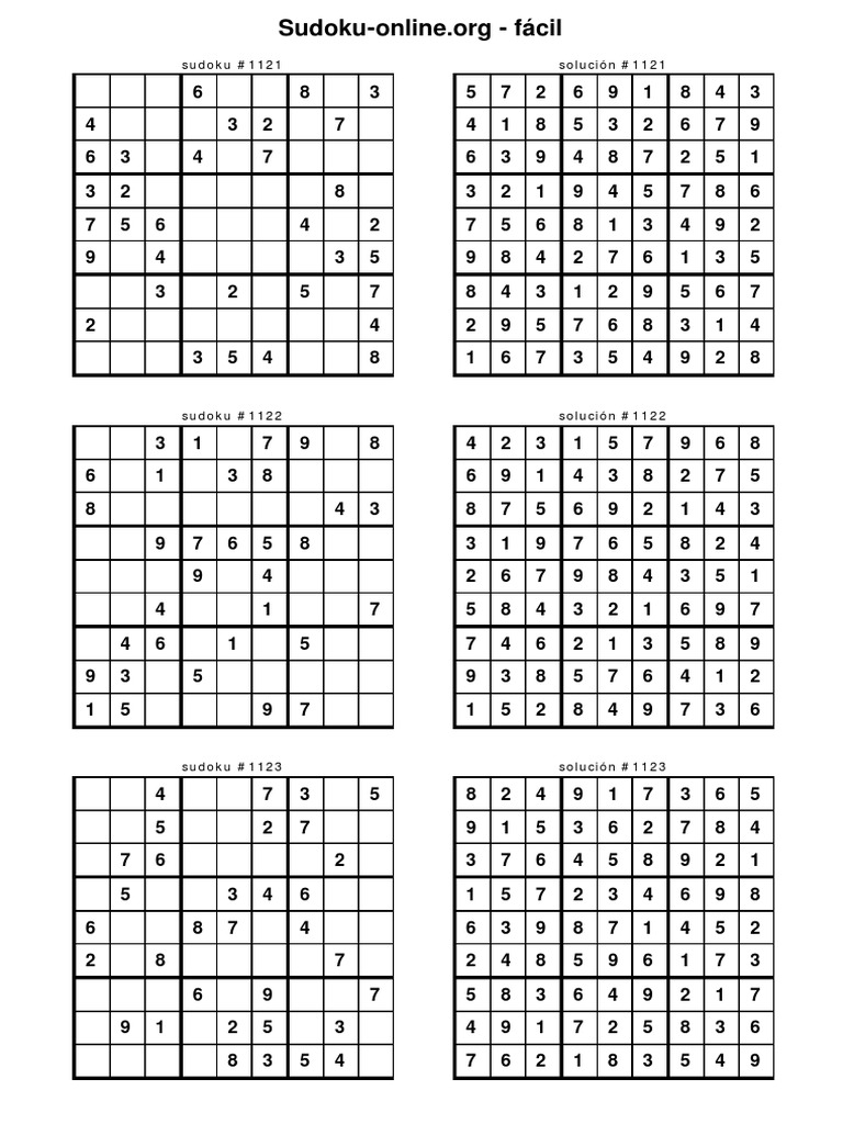 Sudokus Facil 6 | PDF