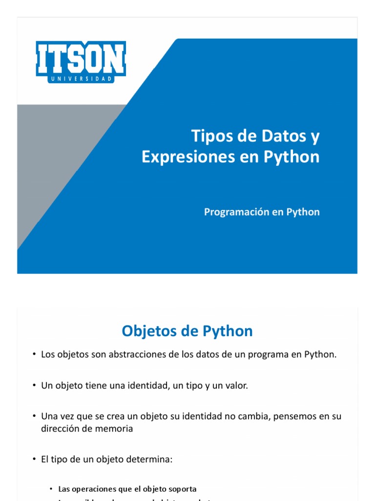 Tipos de Datos y Expresiones en Python | PDF | Python (lenguaje de ...