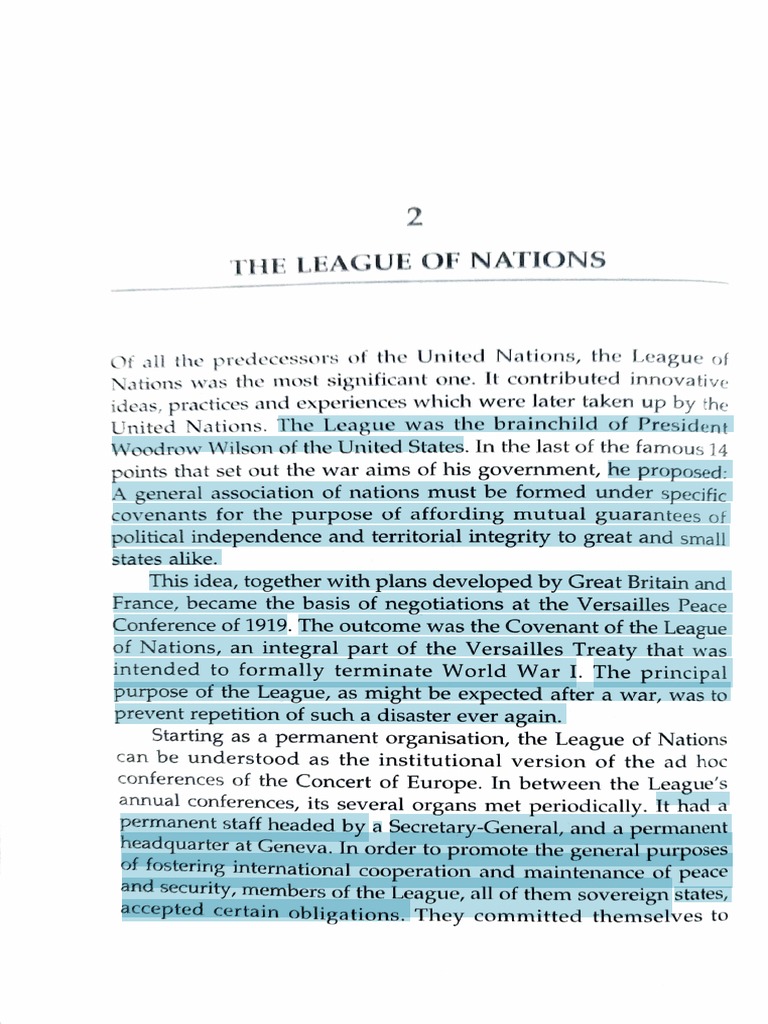 League of Nation | PDF | League Of Nations | United Nations