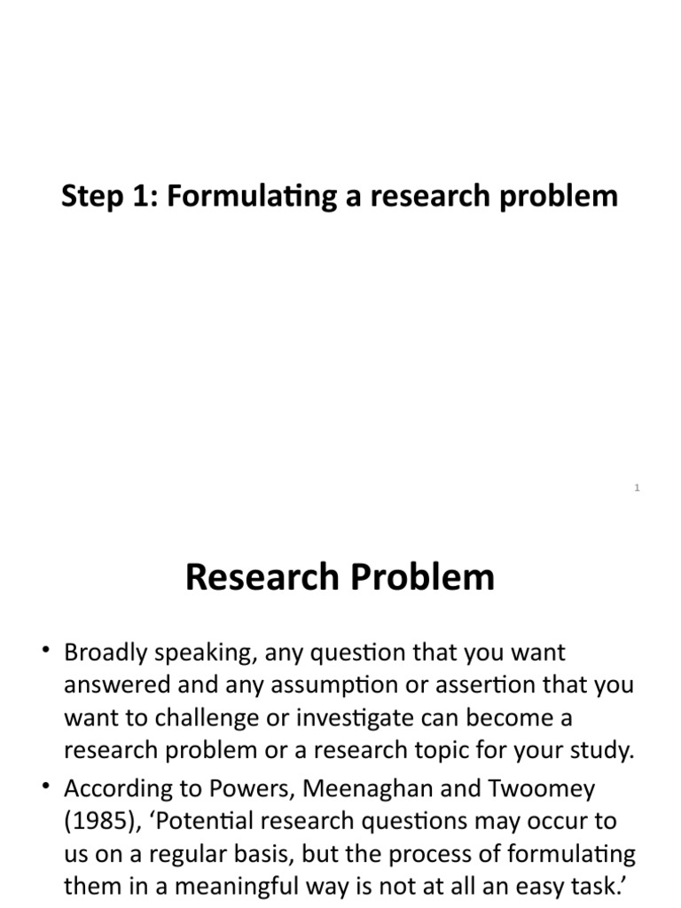 Formulation of Research Problem | PDF | Evaluation | Program Evaluation