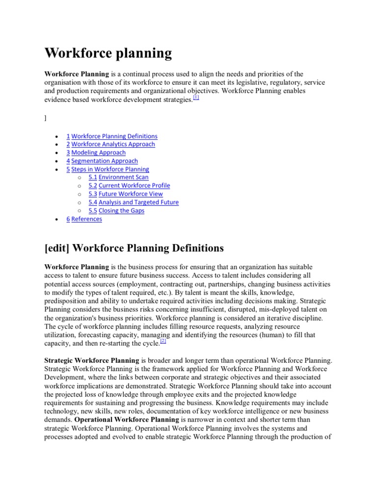 Workforce Planning | PDF | Scenario Planning | Strategic Management
