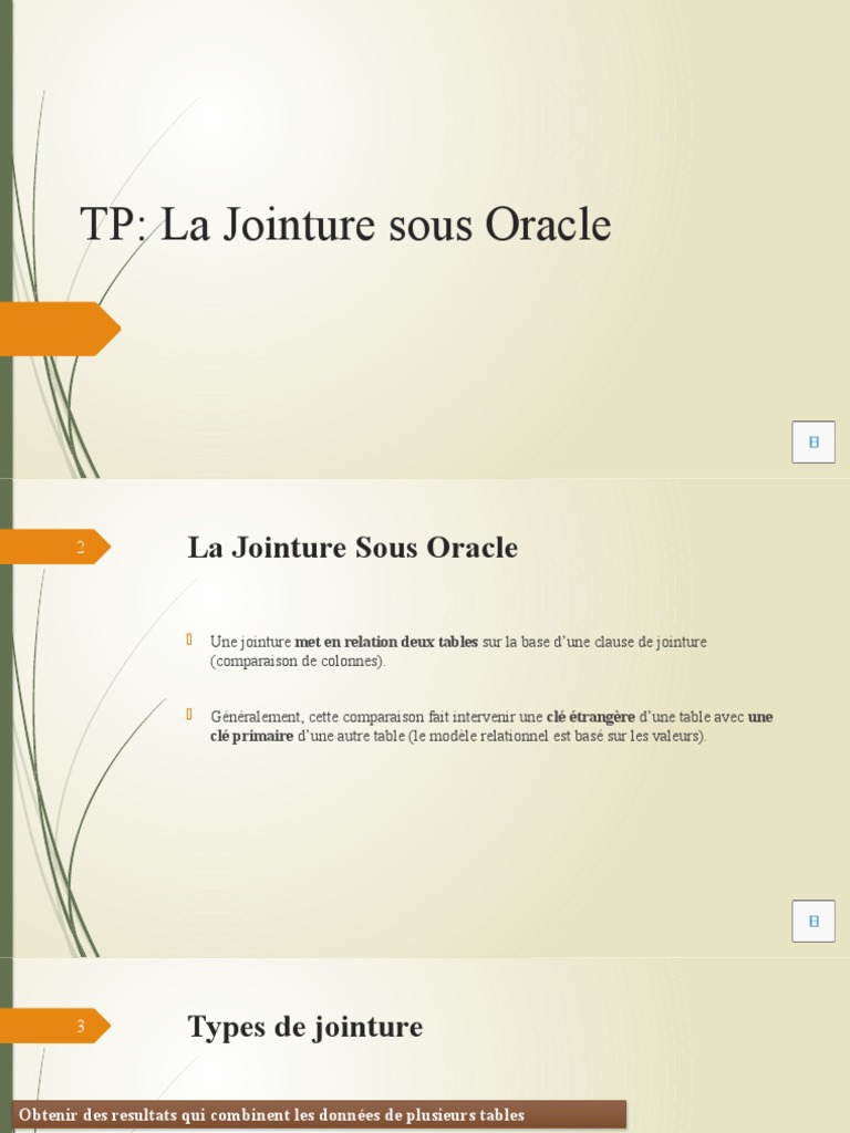 TP Jointure Avec Oracle Fin | PDF | Données | Recherche d'information
