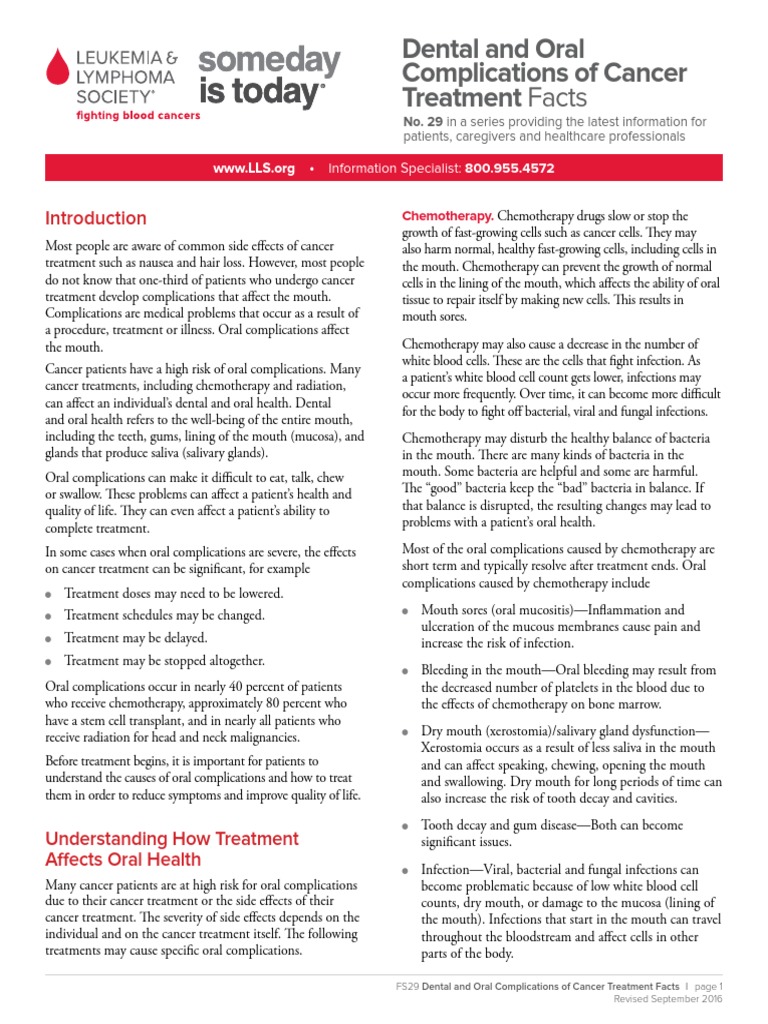 FS29 Dental and Oral Fact Sheet FINAL 9.2016 | PDF | Dentistry | Oral ...