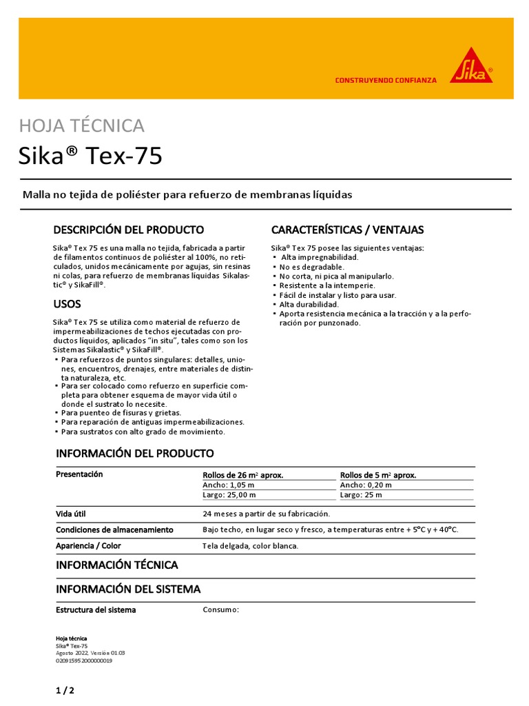 Sika Tex-75 | PDF | Información