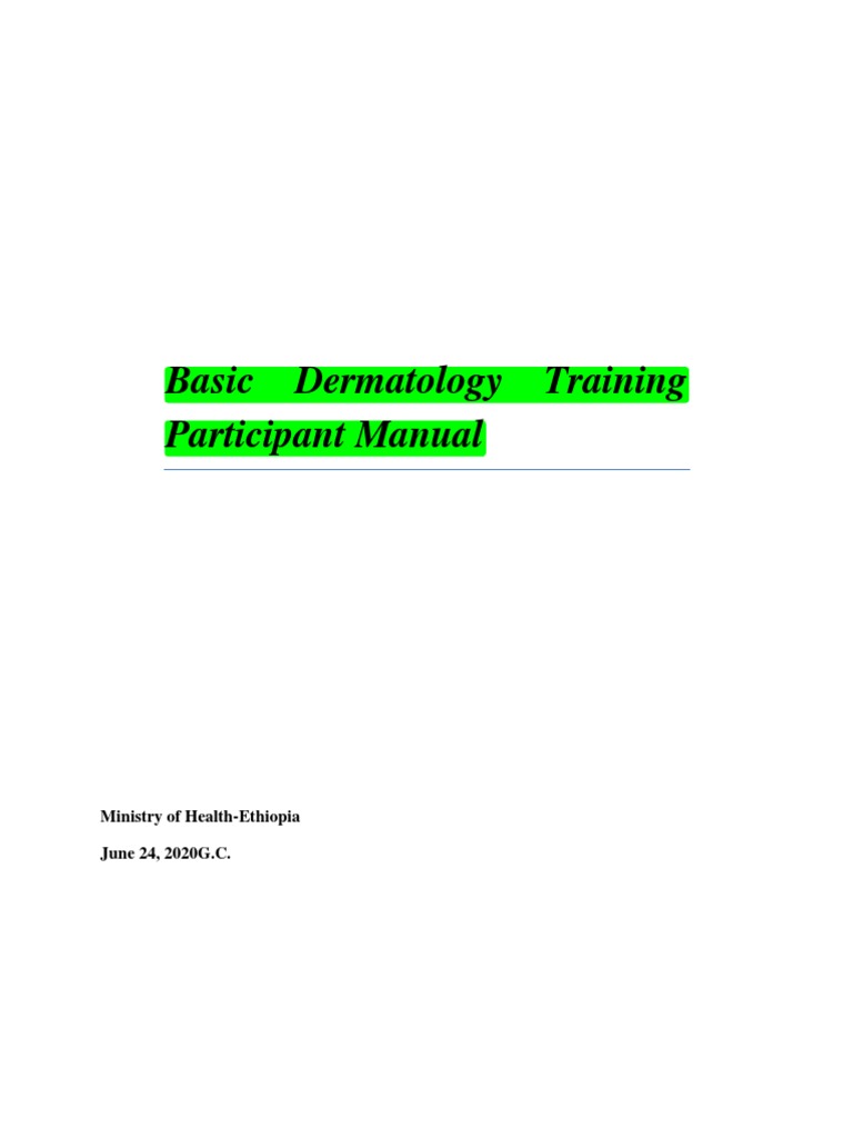 Dermatology Training Manual | PDF | Dermatology | Skin