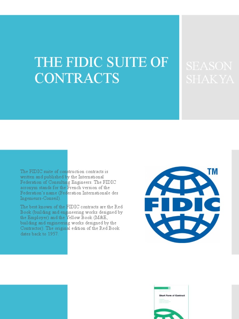 The Fidic Suite of Contracts | PDF | General Contractor | Employment