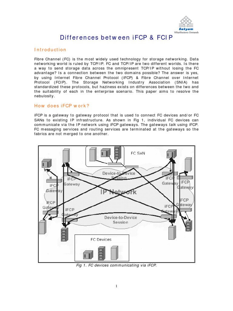 Differences Between iFCP FCIP | PDF | Internet Protocol Suite ...