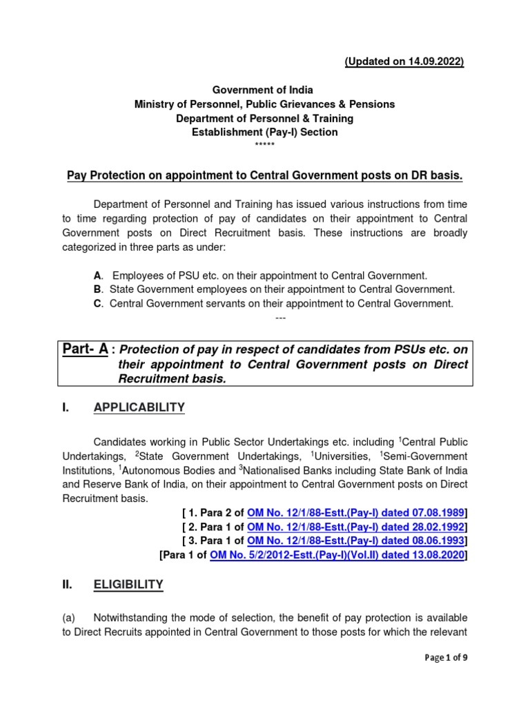 Pay Protection for Direct Recruitment | PDF | Recruitment | Justice