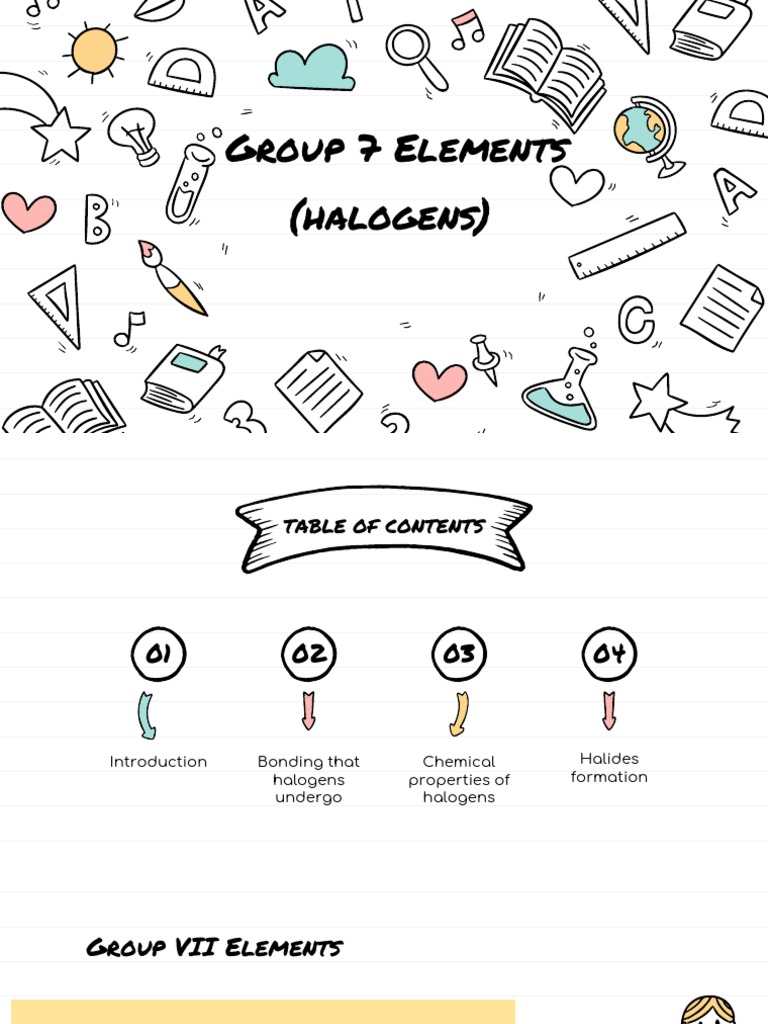 Chemistry Group VII Elements | PDF | Chlorine | Chemical Bond