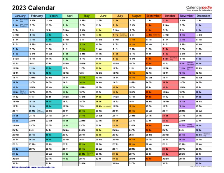 2023 Calendar Landscape in Color | PDF