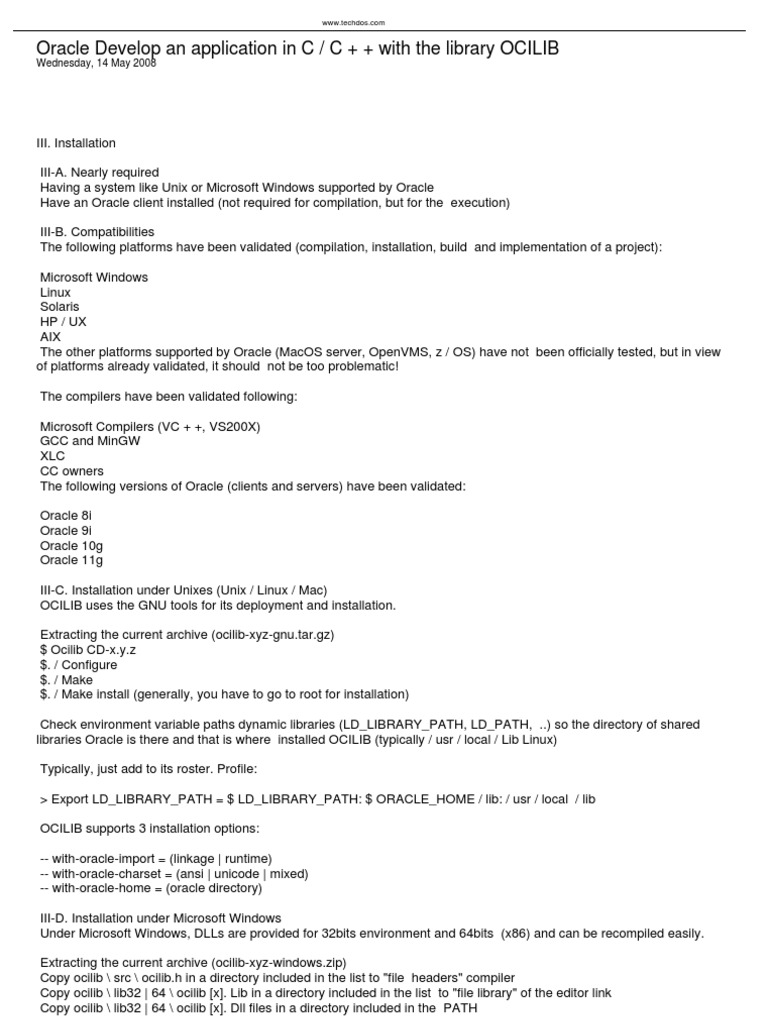 Using OCILIB | PDF | Pl/Sql | Sql