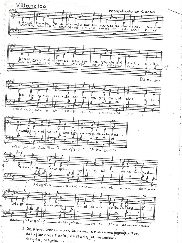 Partitura Villancico Cuzco | PDF