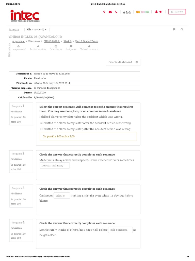 Unit 2 Graded Exam Revisión Del Intento R Pdf