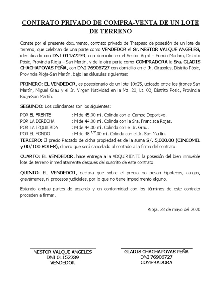 Traspaso de Un Lote de Terreno | PDF | Impuestos | Propiedad