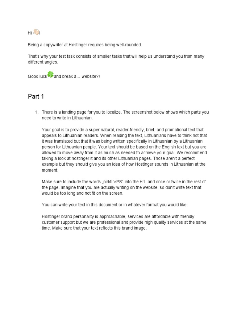 Austėja Vaičiulevičiūtė - Lithuanian Copywriter Task | PDF | Solid ...