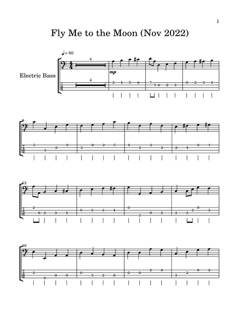 Fly Me To The Moon (Nov 2022) - Electric Bass | PDF