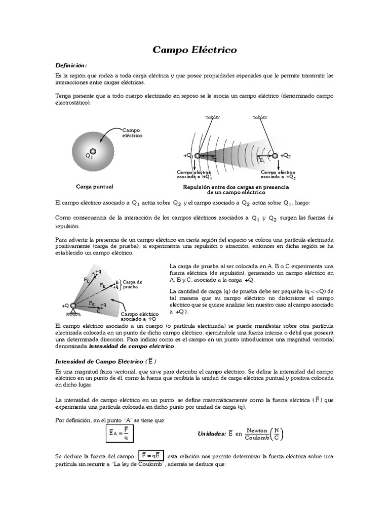 Campos Eléctricos: Propiedades, Representación y Aplicaciones | PDF ...