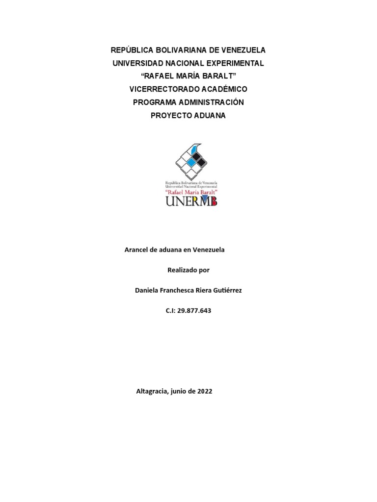 Arancel de Aduanas en Venezuela | PDF