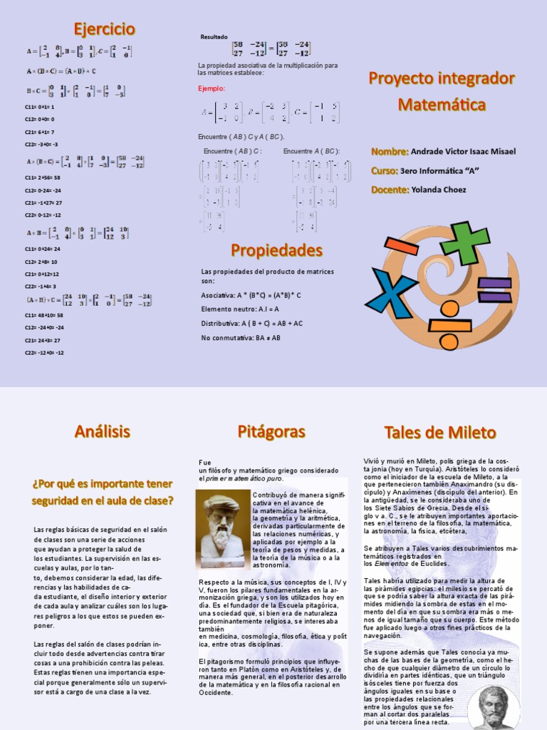 Triptico MATEMATICA | PDF | Matemáticas
