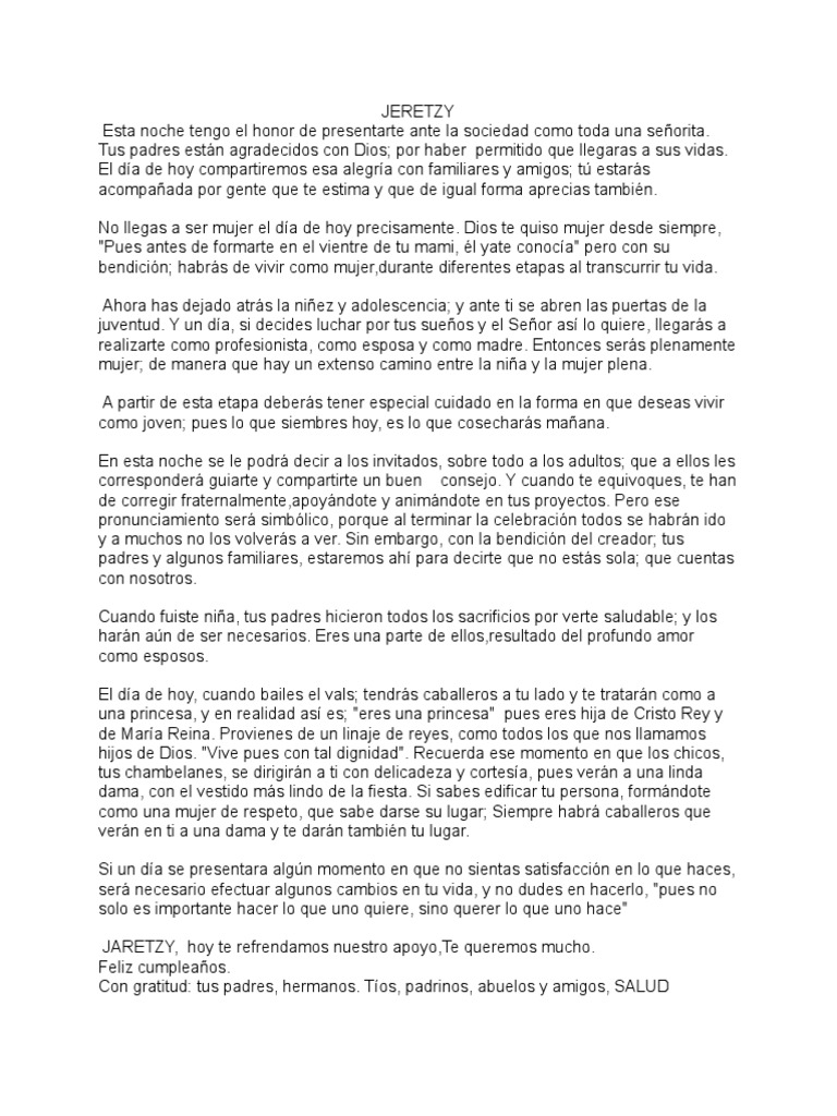 XV Años Jaretzy | PDF