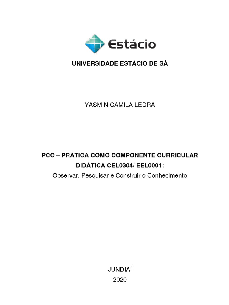 PCC - Prática Como Componente Curricular Didática | PDF | Aprendizado ...