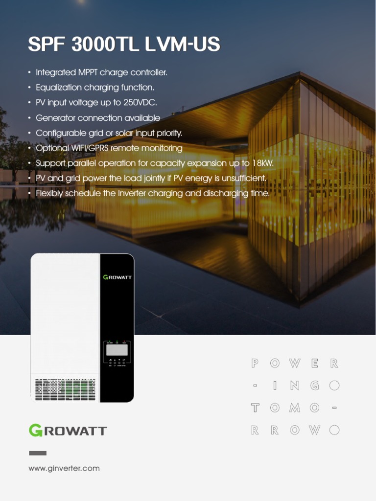 SPF 3000TL LVM-US Datasheet | PDF | Power Inverter | Electrical Engineering