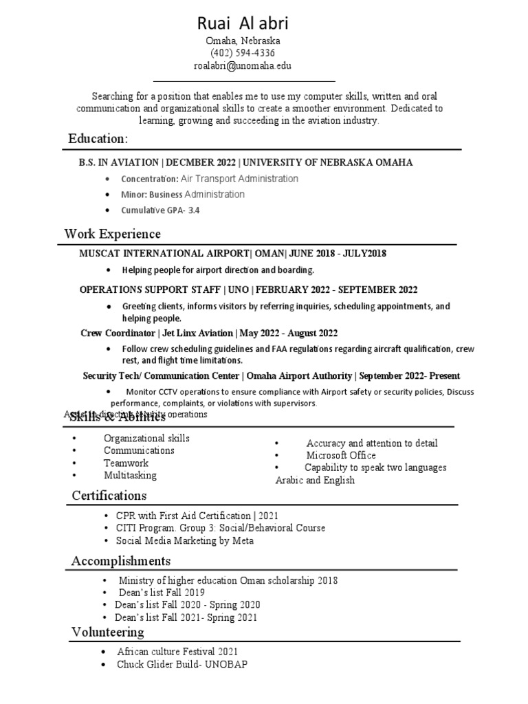 Resume - Ruai Al | PDF | Communication