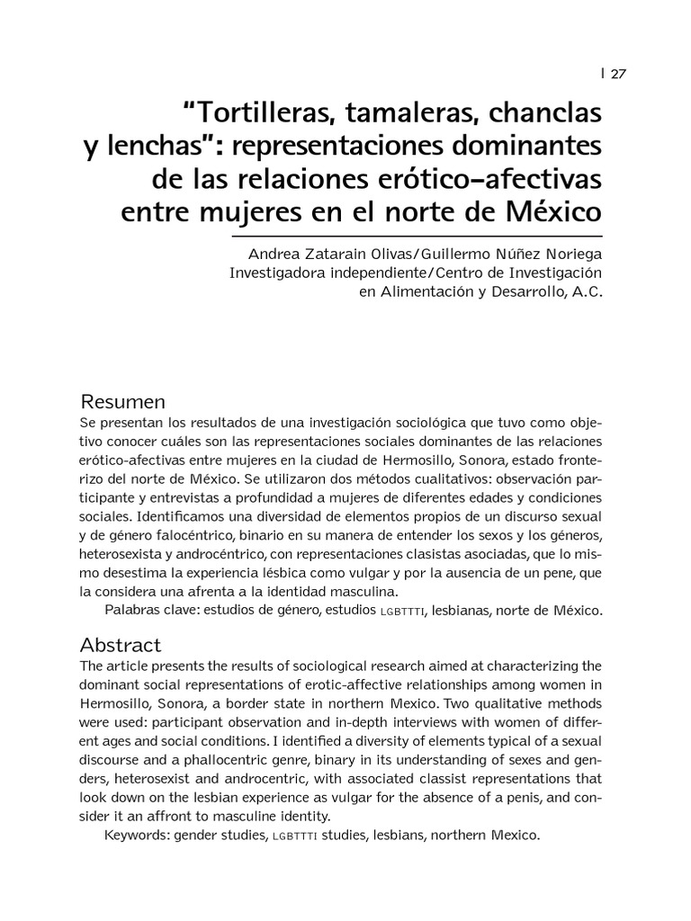 Tortilleras Tamaleras Chanclas y Lencha | PDF | Lesbianas | Estudios de género