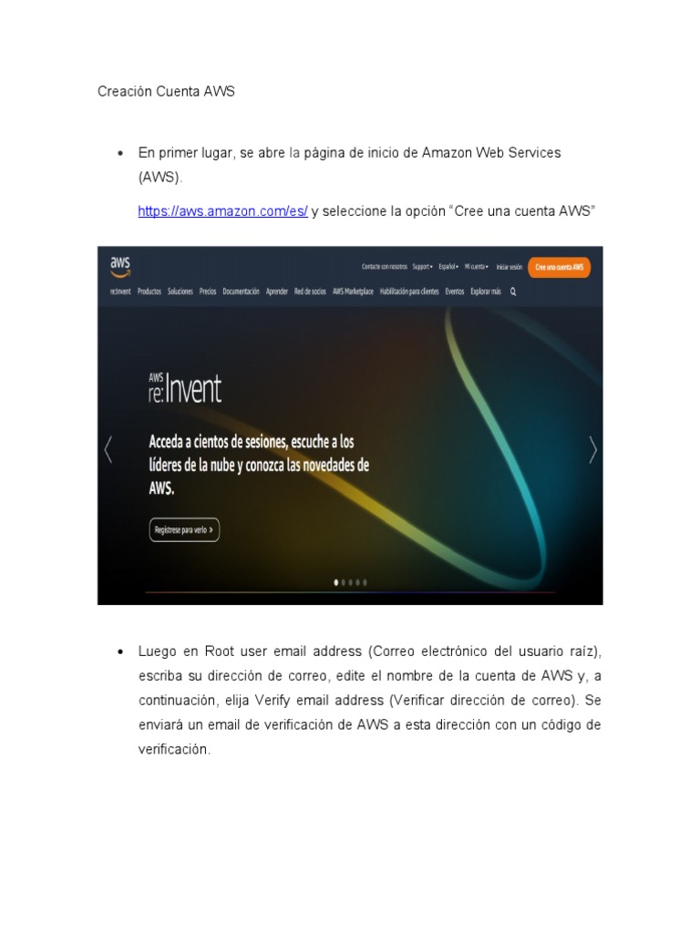 Guía para Crear Cuenta AWS Fácilmente | PDF | Servicios web de Amazon | Contraseña