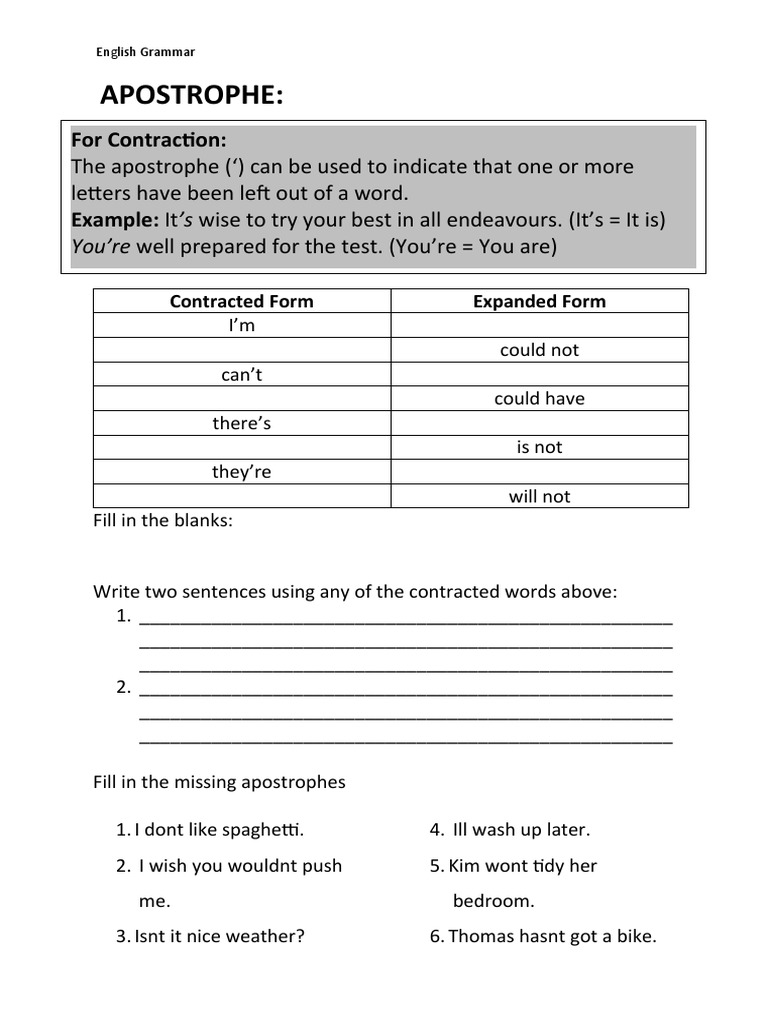 Grammar Guide to Apostrophes, Commas and Direct Speech | PDF | English ...