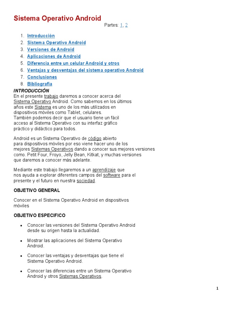 Sistema Operativo Android | PDF | Android (sistema operativo) | Aplicación movil