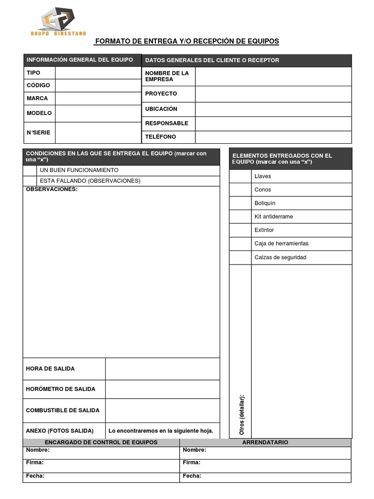 Formato de Entrega de Equipos | PDF | Informática | Ciencias de la ...