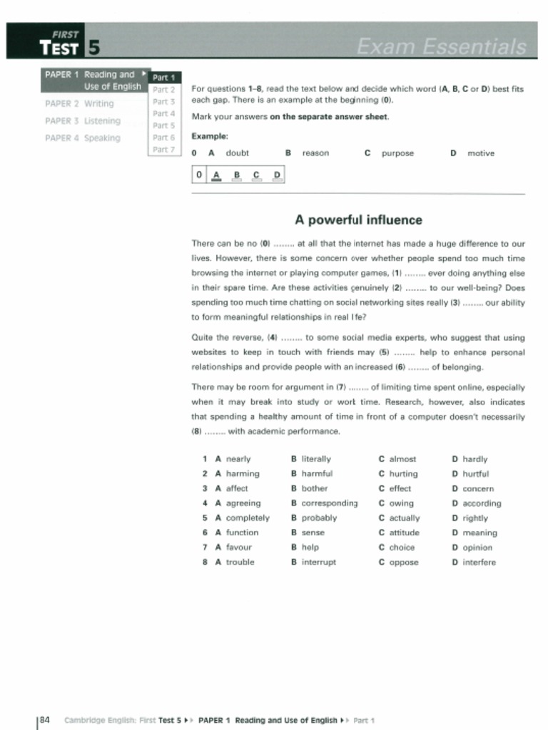 First - Exam - Ess TEST 5 | PDF