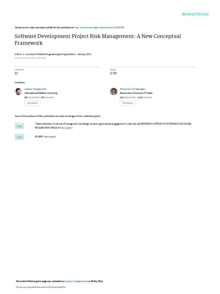 Software Development Project Risk Management A New | PDF | Risk | Risk ...