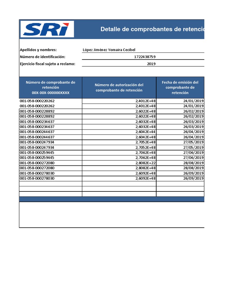 Detalle - de - Comprobantes - de - Retencion - en - La - Fuente - de ...