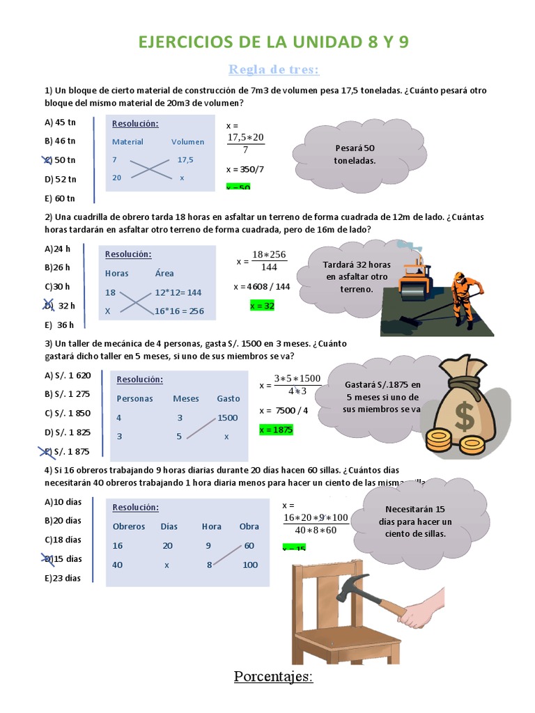Ejercicios de La Unidad 8 y 9 | PDF