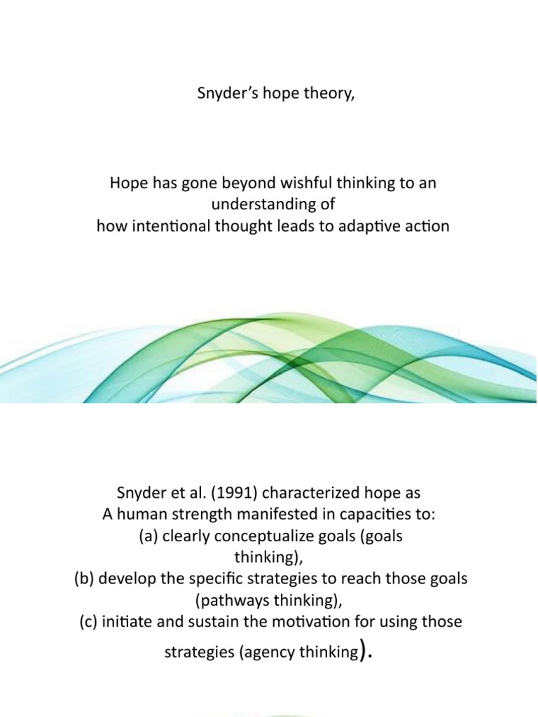 Understanding Snyder's Hope Theory | PDF | Hope | Goal