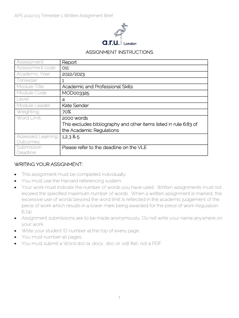 APS T1 Report Assignment Brief - Gender Pay Gap 10.10.2022 | PDF ...
