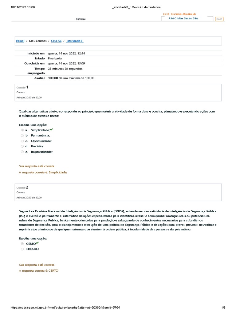 Atividade3 Revisão Da Tentativa | PDF | Conhecimento | Economia