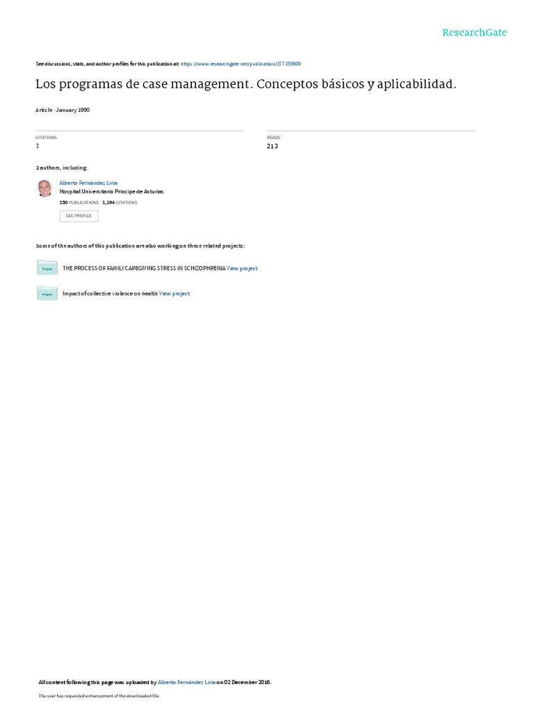 Los Programas de Case Management Conceptos Basicos | PDF | Trabajo Social | Enfermería