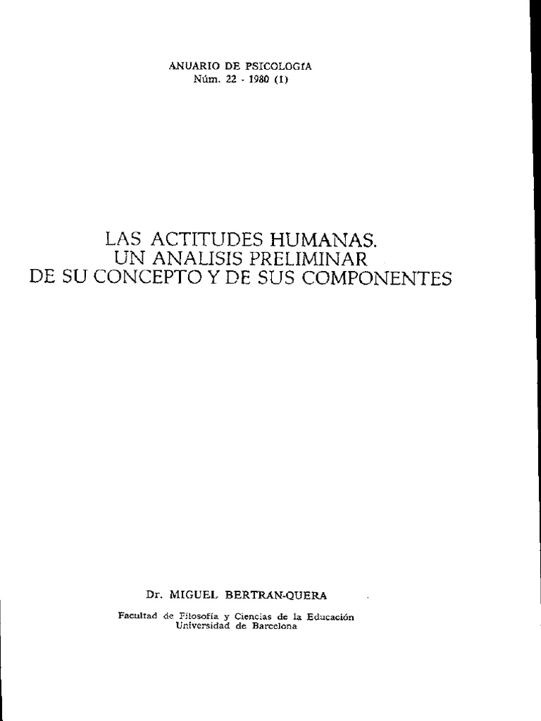 Las Actitudes y Sus Componentes | PDF | Actitud (psicología) | Mente