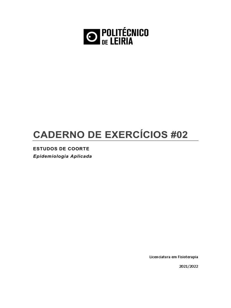 Exercícios Sobre Estudos De Coorte Em Epidemiologia Pdf