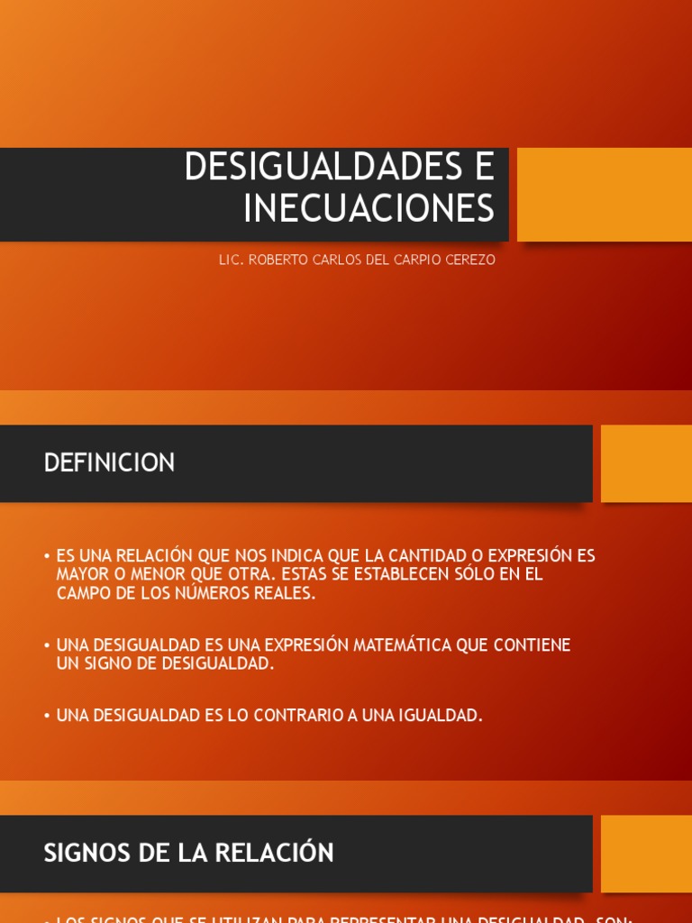 Inecuaciones | PDF | Intervalo (Matemáticas) | Desigualdad (Matemáticas)