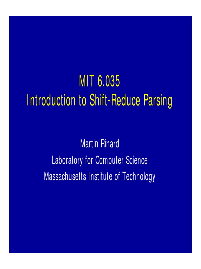 Introduction To Shift-Reduce Parsing | PDF | Parsing | Grammar