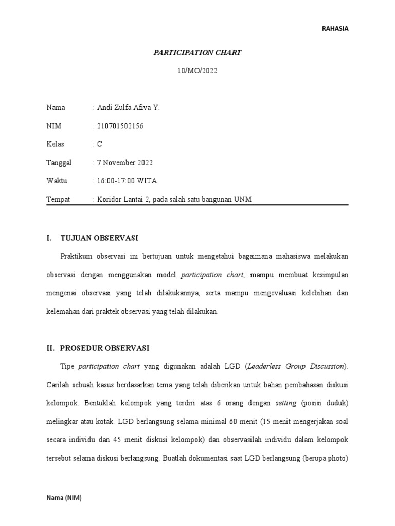 Observasi Participation Chart | PDF