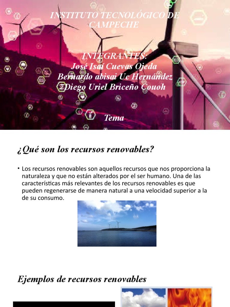 Recursos Renovables y No Renovables | PDF